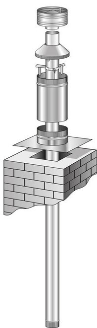 Sfp Flue Kit with Chimney Flashing Plast 150mm 4M – Fourth Element